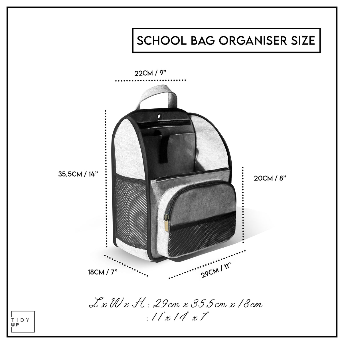 BackPack Mate| Felt Bag Organiser | TidyUp – Shop Tidy Up